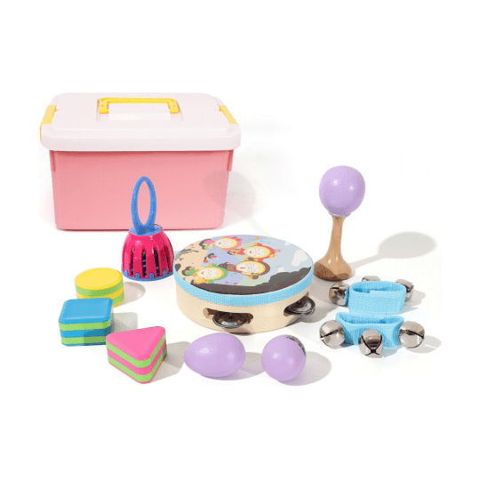 11-Piece Children Musical Instrument Set with Container – Music Bumblebees
