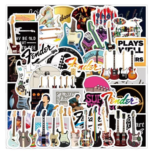Music Themed Individual Stickers - Electric Guitars Music Pack of 50 ...