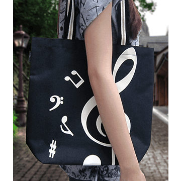 G Clef/ Treble Clef Music Canvas Tote Bag Black – Music Bumblebees