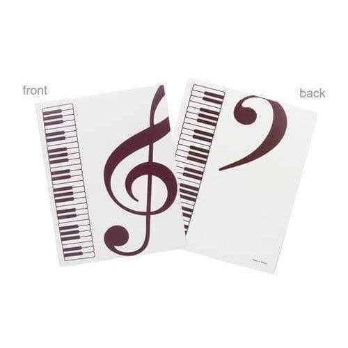 A4 White Music Notes Display Book Folder with G and F Clefs and Keyboa ...
