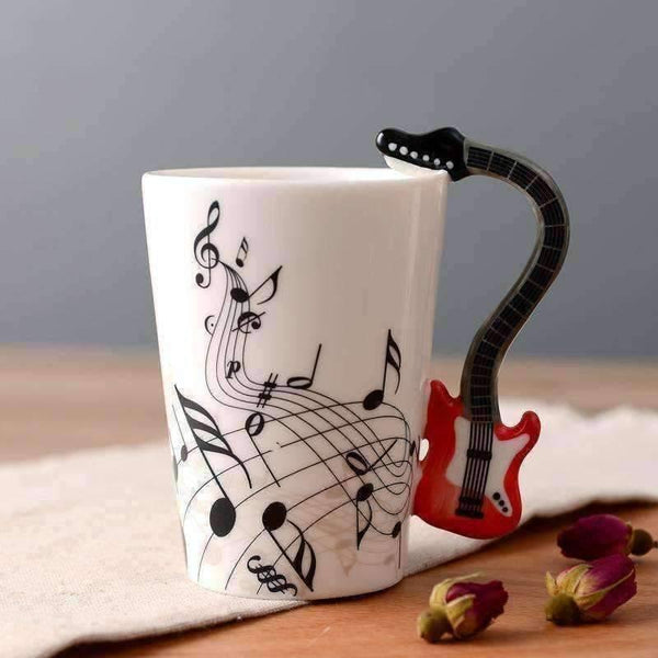 Music Themed Mug with Electric Guitar Handle Music Gifts – Music Bumblebees