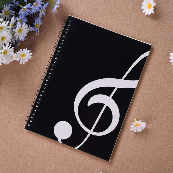 Large 50-Sheet Music Themed Spiral Bound Notebook – Music Bumblebees