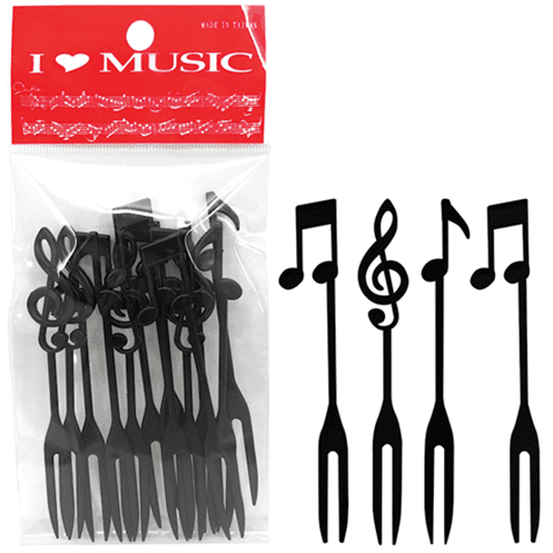 Music Notes Plastic Fruit Fork Set (Set of 12) - Music Gift – Music ...