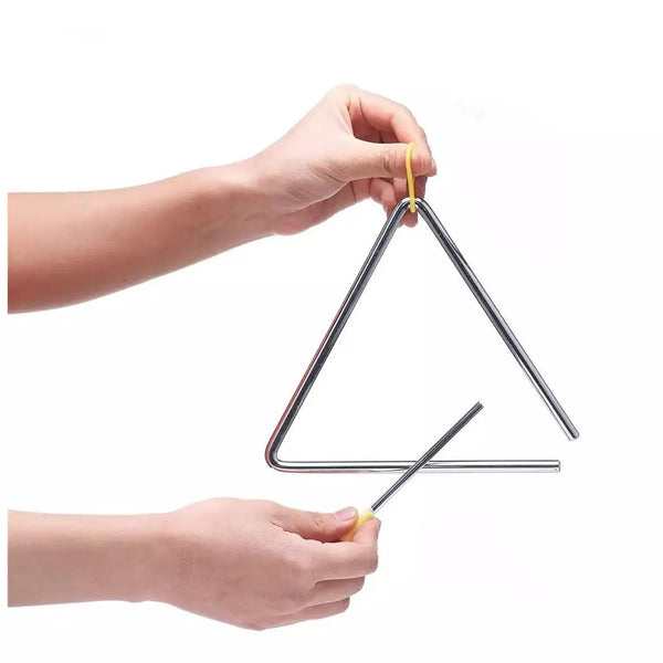 7 Inch 20cm Steel Triangle Percussion Instrument with Beater and Holde ...